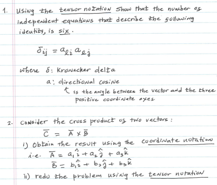 Solved Using the tensor nozation show that the number of | Chegg.com