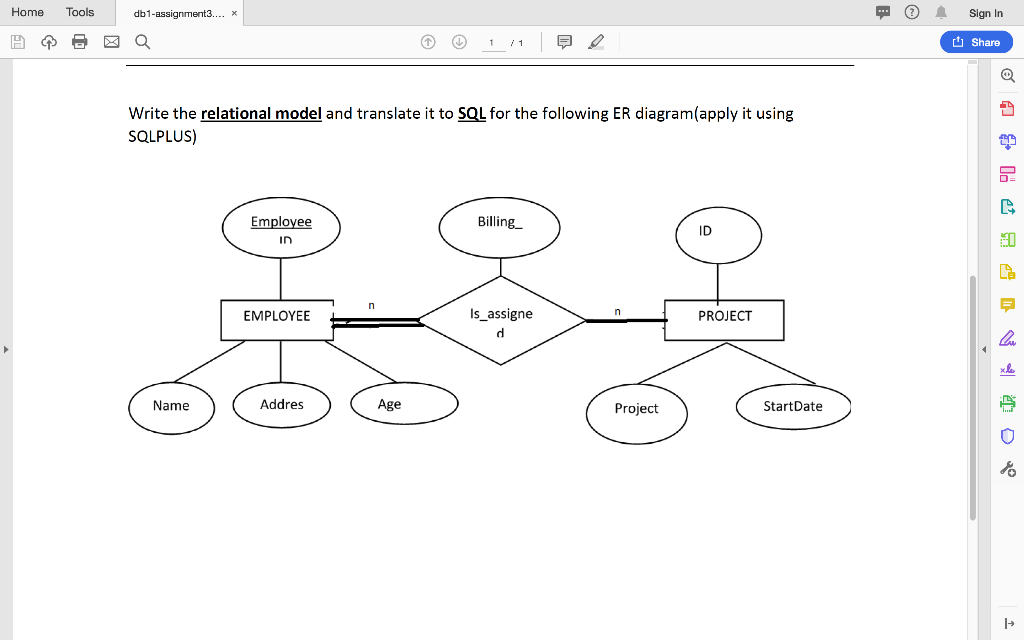 Solved Home Tools db1-assignment3.... X Sign In 由心回 © / 1 | Chegg.com