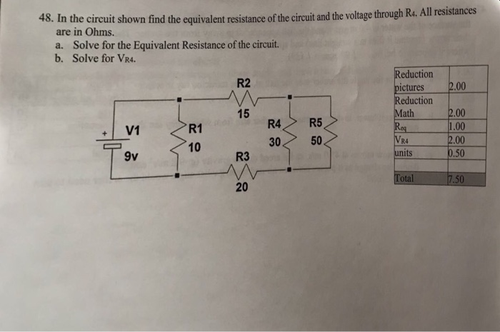 Solved 48. In the circuit shown find the equivalent | Chegg.com