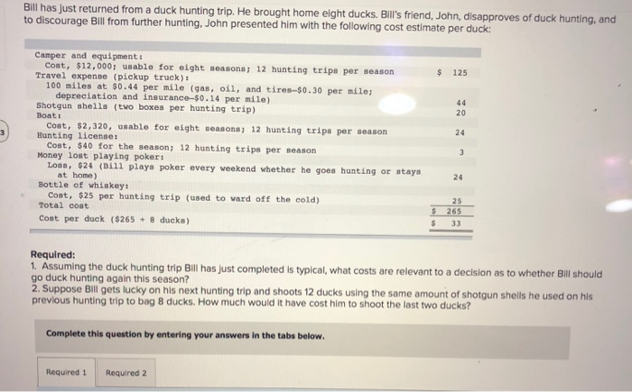 Solved t returned from a duck hunting trip. He brought home | Chegg.com