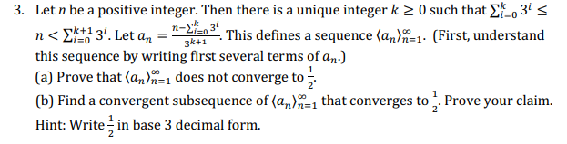 Solved 3k+1 3. Let n be a positive integer. Then there is a | Chegg.com