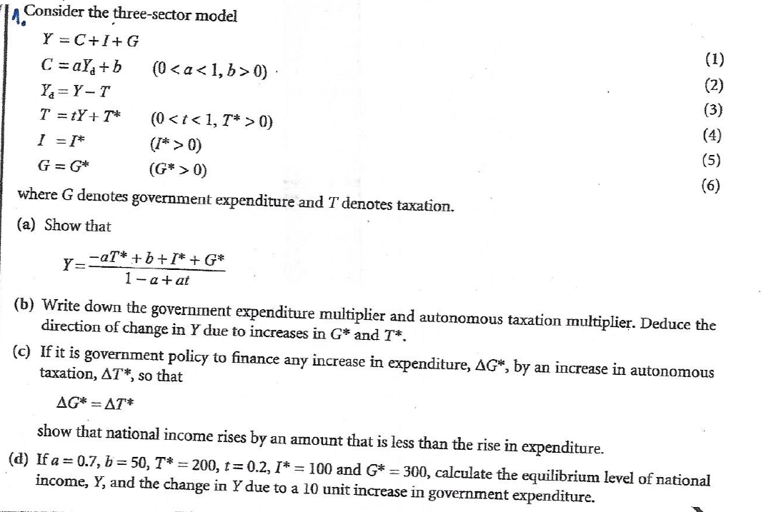Solved Macroeconomics Comparative static analysis | Chegg.com
