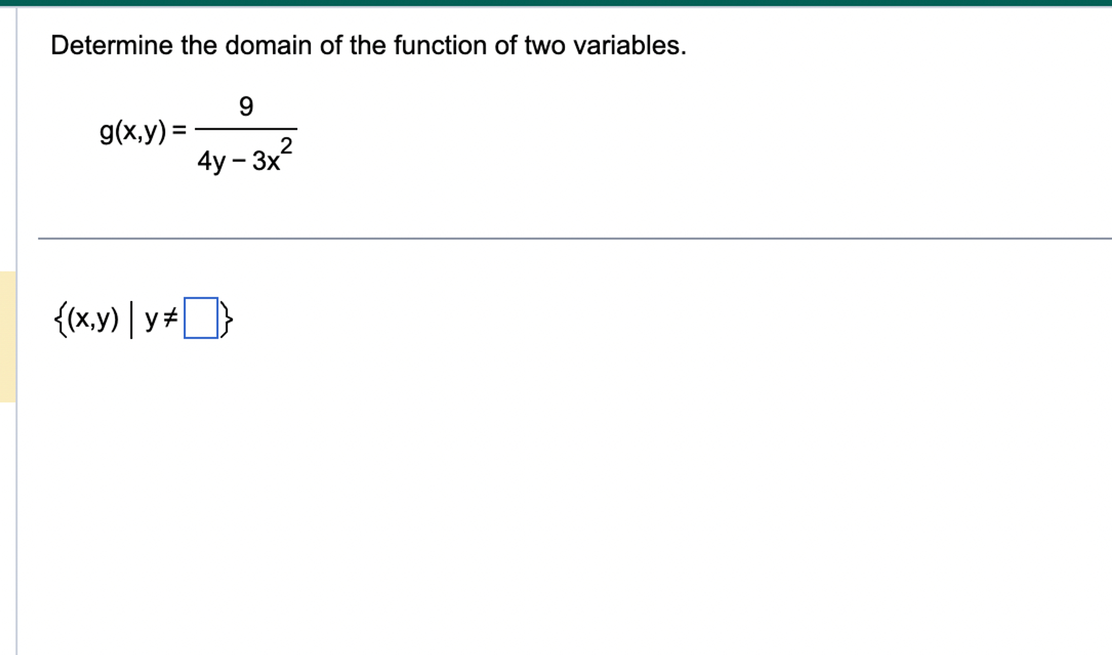 Solved Determine the domain of the function of two | Chegg.com