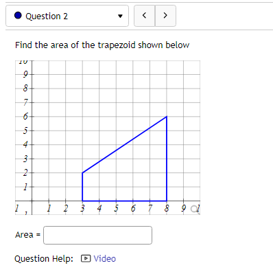 Solved Find the area of the trapezoid shown below | Chegg.com