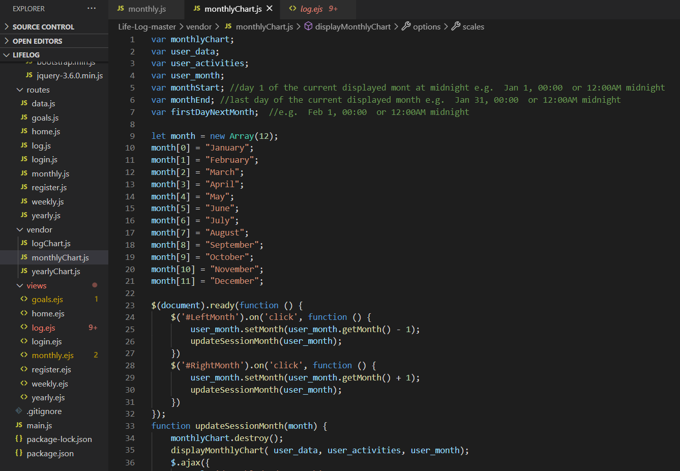 Solved Hi, I need help making the weekly summary code for my | Chegg.com