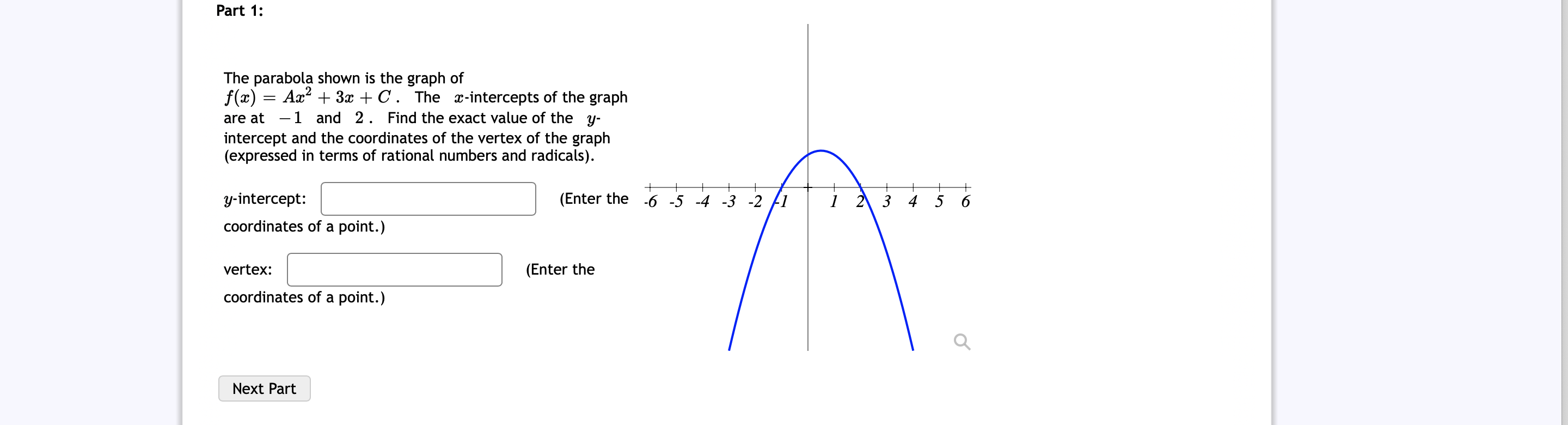 Solved Part 1: The line y = 4x + 3 (blue, dashed) intersects | Chegg.com