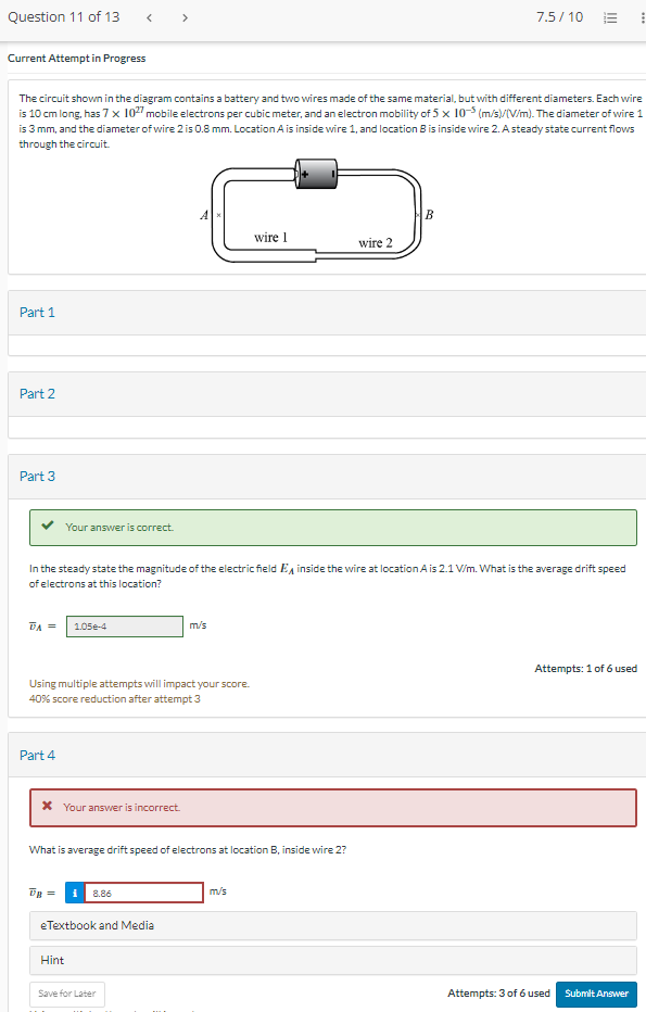 Solved Current Attempt in ﻿ProgressThe circuit shown in ﻿the | Chegg.com