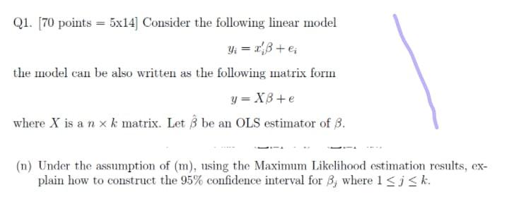 Solved Q1. [70 points = 5x14] Consider the following linear | Chegg.com