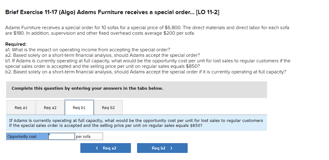 Solved Brief Exercise 11-17 (Algo) Adams Furniture receives | Chegg.com