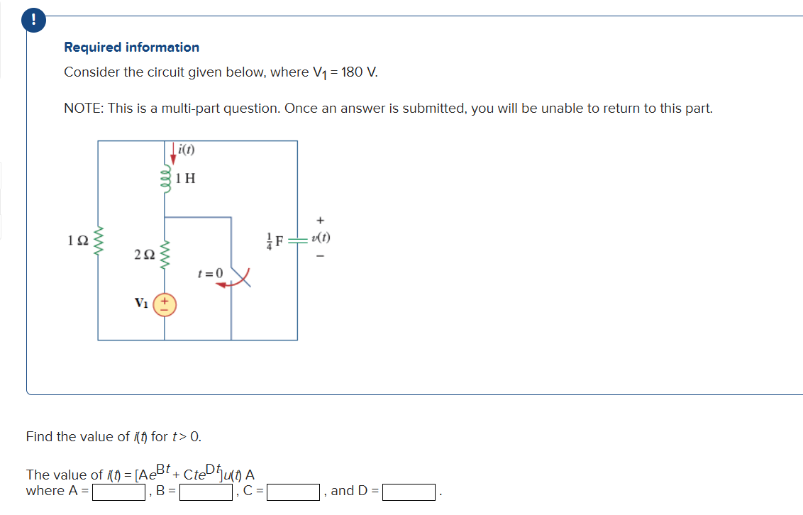 Solved !Required informationConsider the circuit given | Chegg.com