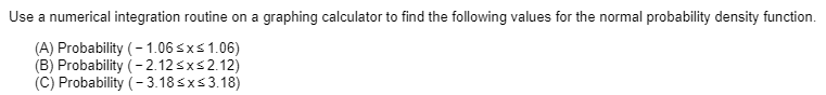 Solved Use a numerical integration routine on a graphing | Chegg.com