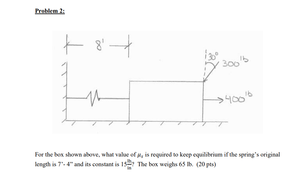 Solved Problem 2: t 8' 1300 30015 >40015 For the box shown | Chegg.com