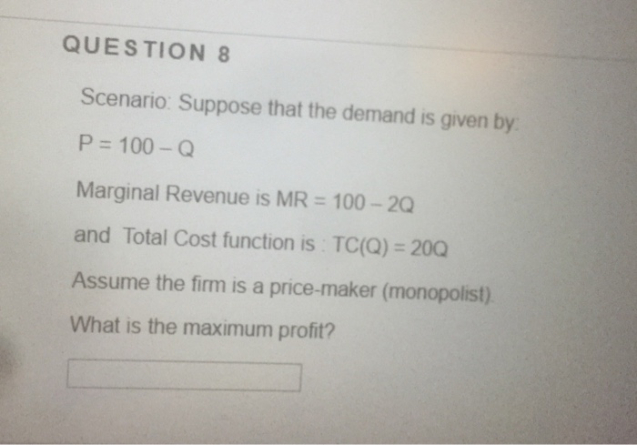 Solved Scenario: Suppose that the demand is given by P= | Chegg.com