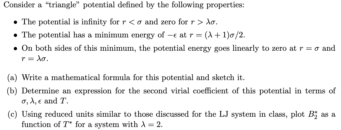Solved Consider a "triangle" potential defined by the | Chegg.com