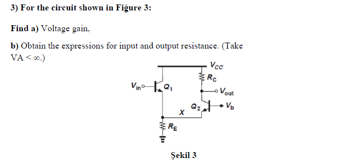 Solved Find a) Voltage gain, b) Obtain the expressions for | Chegg.com