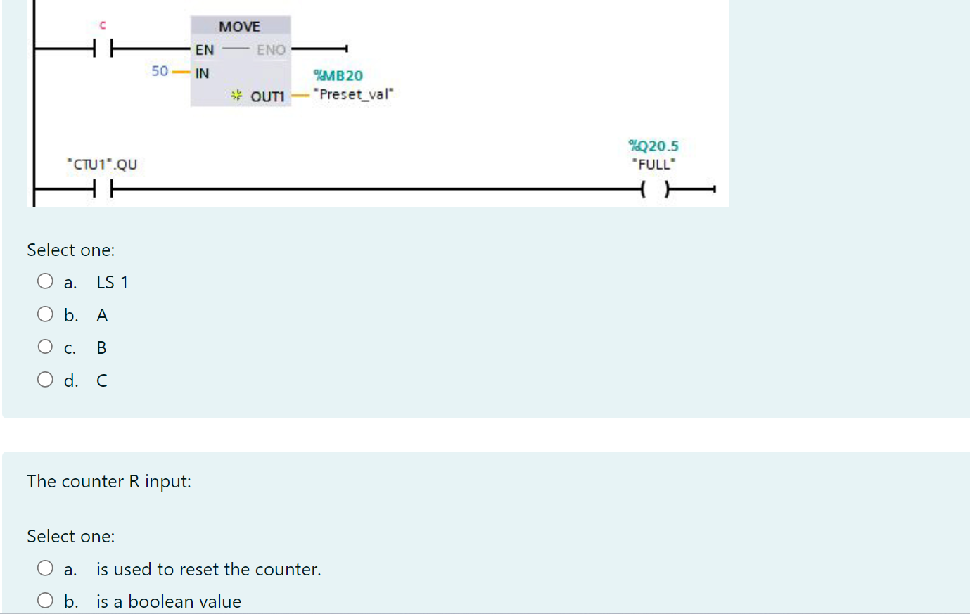 Solved 31 A preset count of 50 is selected when input is | Chegg.com