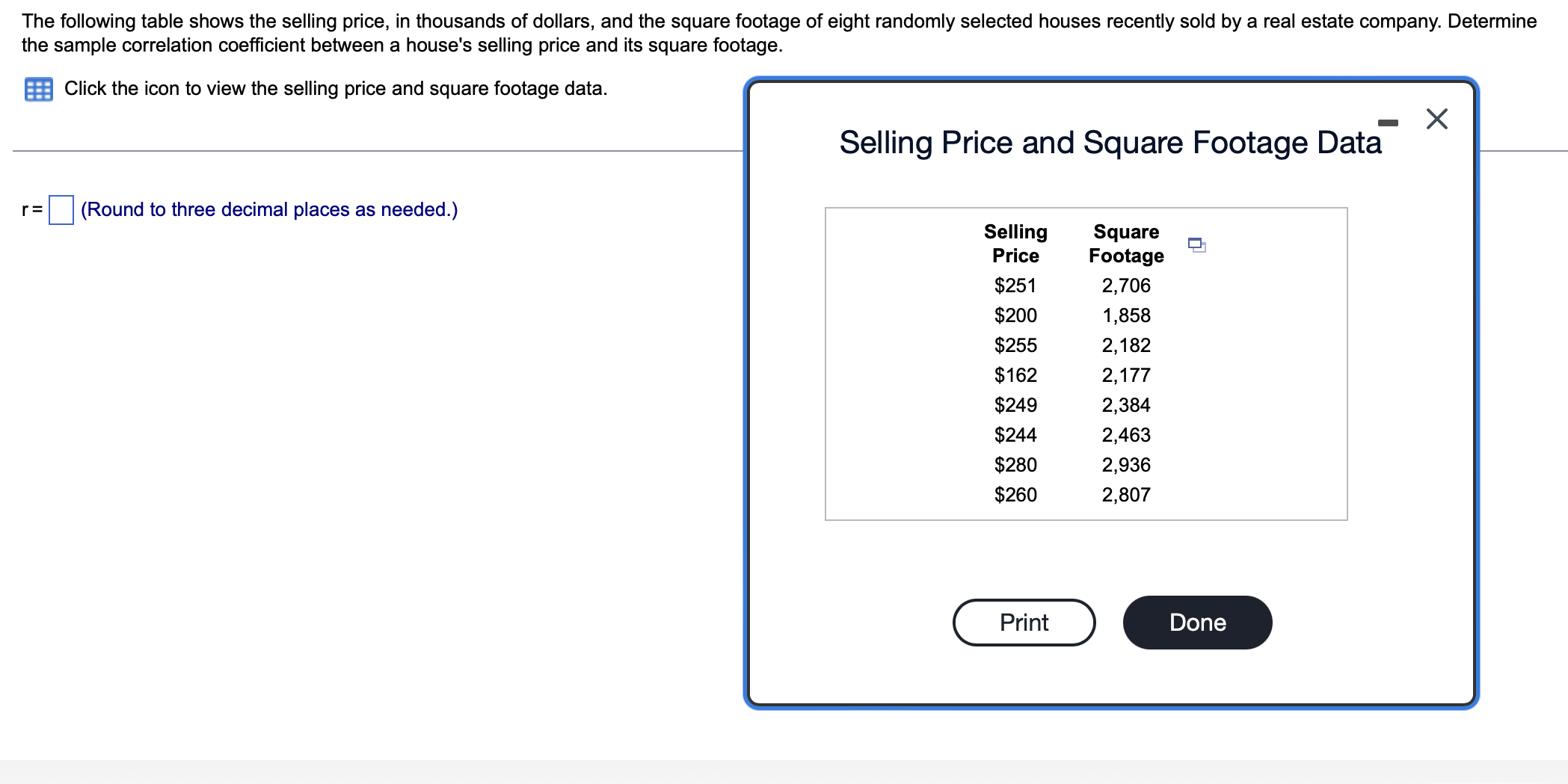 Solved The following table shows the selling price, in | Chegg.com