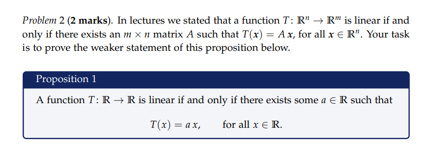 Solved Problem 2 (2 marks). In lectures we stated that a | Chegg.com