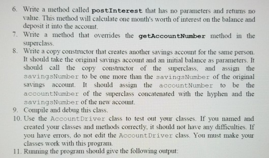 Solved Task #1 Extending the BankAccount Class 1. Copy the | Chegg.com Solved Task #1 Extending the BankAccount Class 1. Copy the | Chegg.com