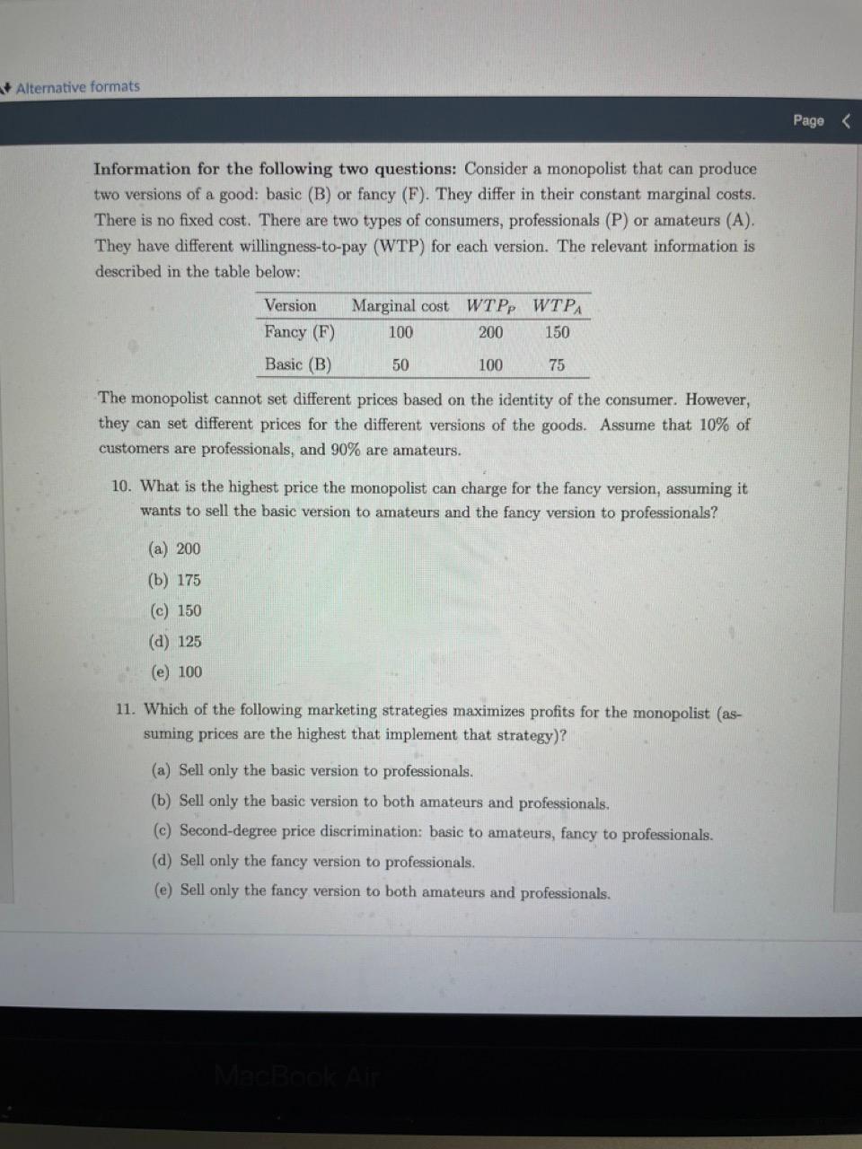 Solved Information for the following two questions: Consider | Chegg.com