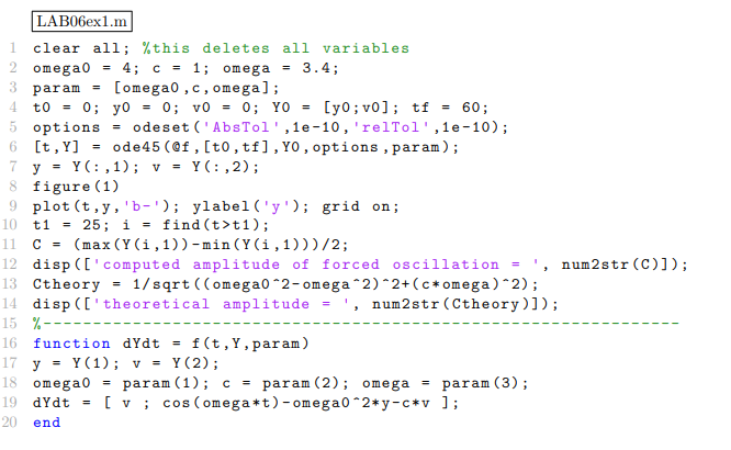 LAB06exl.m 1 clear all; %this deletes all variables 2 | Chegg.com