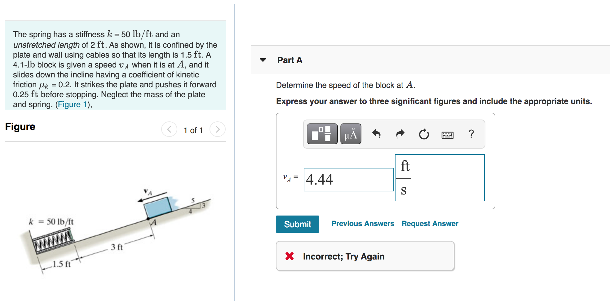 Solved The 75-kg crate starts from rest at A, and its speed | Chegg.com