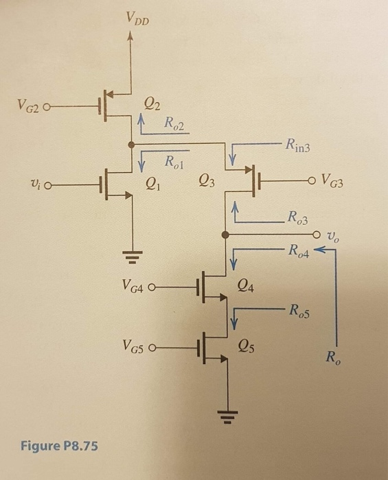 #8.75 Figure P8.75 shows a folded-cascode CMOS | Chegg.com