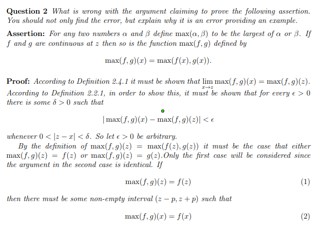 Solved Question 2 What is wrong with the argument claiming | Chegg.com