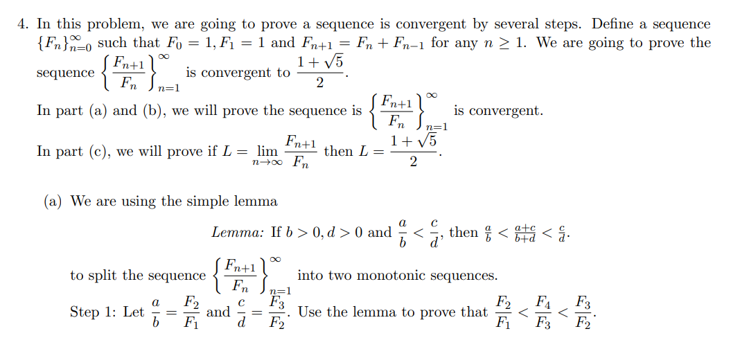 Solved In this problem, we are going to prove a sequence is | Chegg.com