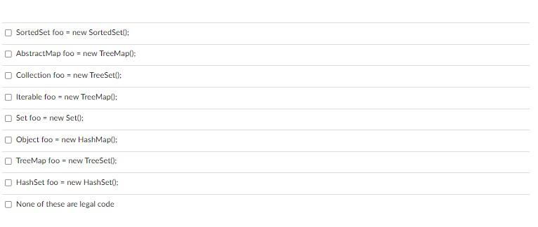 Solved The Java Libraries Shown Below Sortedset Foo New