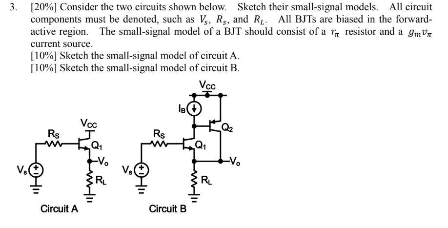 Solved 3. [20%] Consider the two circuits shown below. | Chegg.com