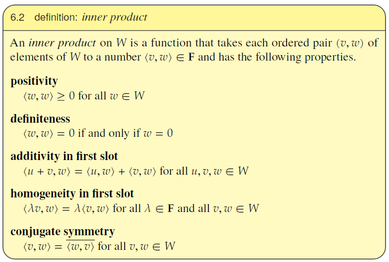 Solved An inner product on W is a function that takes each | Chegg.com