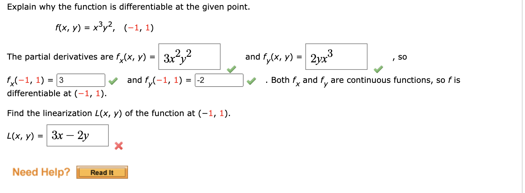 Solved Explain why the function is differentiable at the | Chegg.com