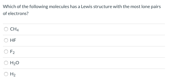 Solved Which of the following molecules has a Lewis | Chegg.com