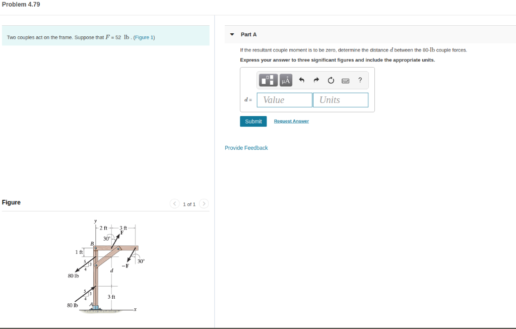 Solved Problem 4.79 Part A Two couples act on the frame. | Chegg.com