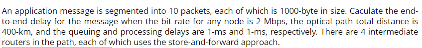 Solved An application message is segmented into 10 packets, | Chegg.com