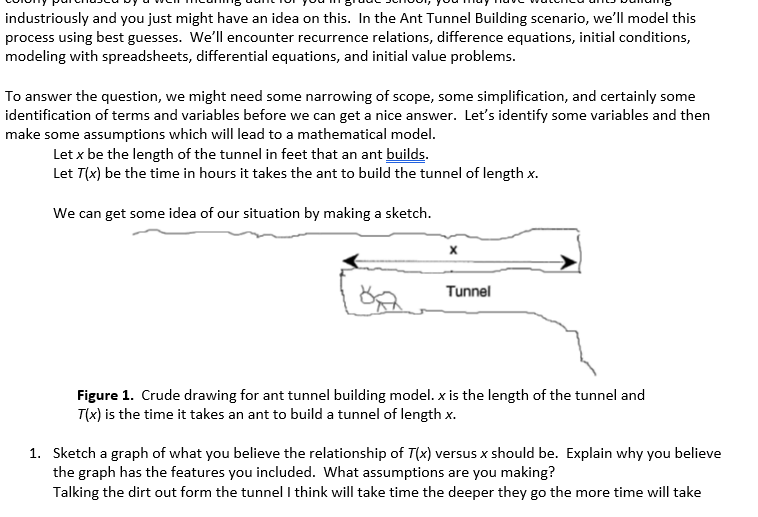 How long does it take an ant to build a tunnel? That | Chegg.com