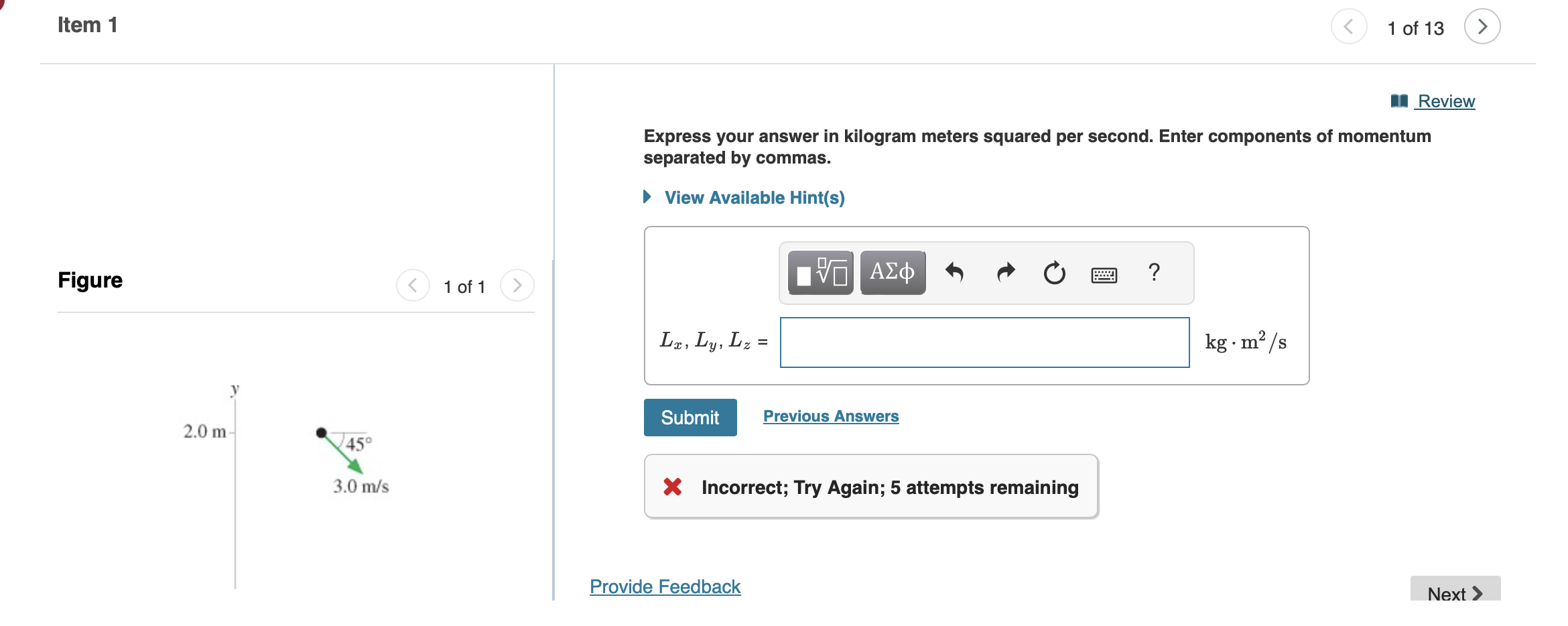 Item 1Express your answer in kilogram meters squared | Chegg.com
