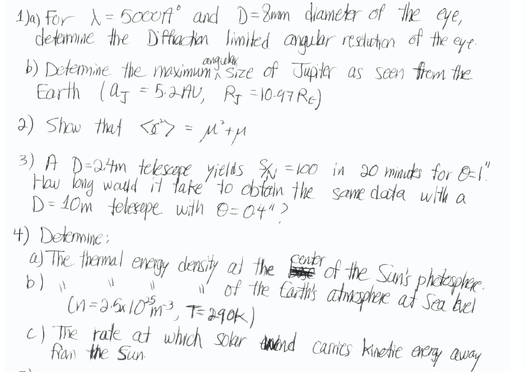 Solved 10 b) Determine the maximum angular size of Jupiter | Chegg.com