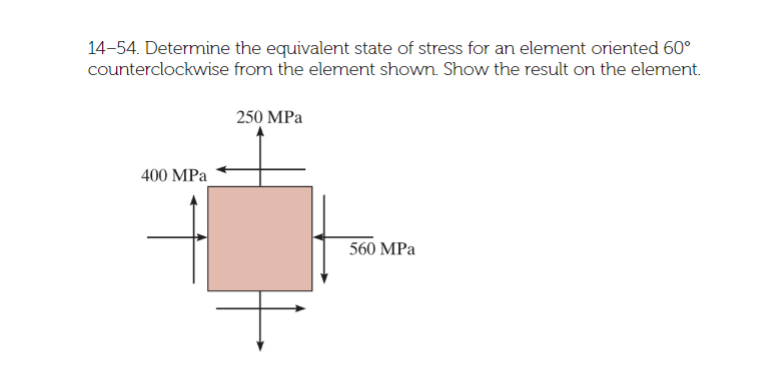 Solved 14-54. ﻿Determine the equivalent state of stress for | Chegg.com