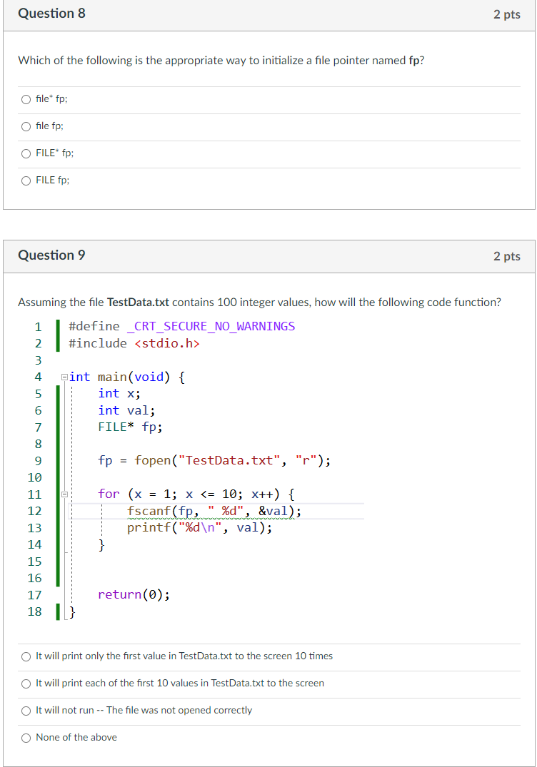 Solved Which of the following is NOT part of the for loop | Chegg.com
