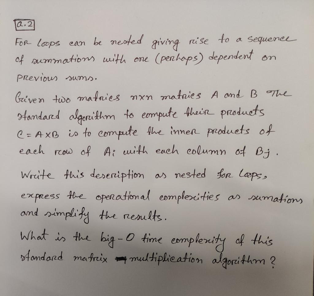 Solved Topic: Loops, Counting, and Summations (There are two | Chegg.com