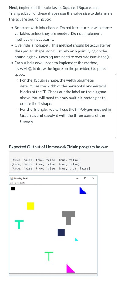 zip or.jar with 4 files: Shape.java, Square.java, | Chegg.com