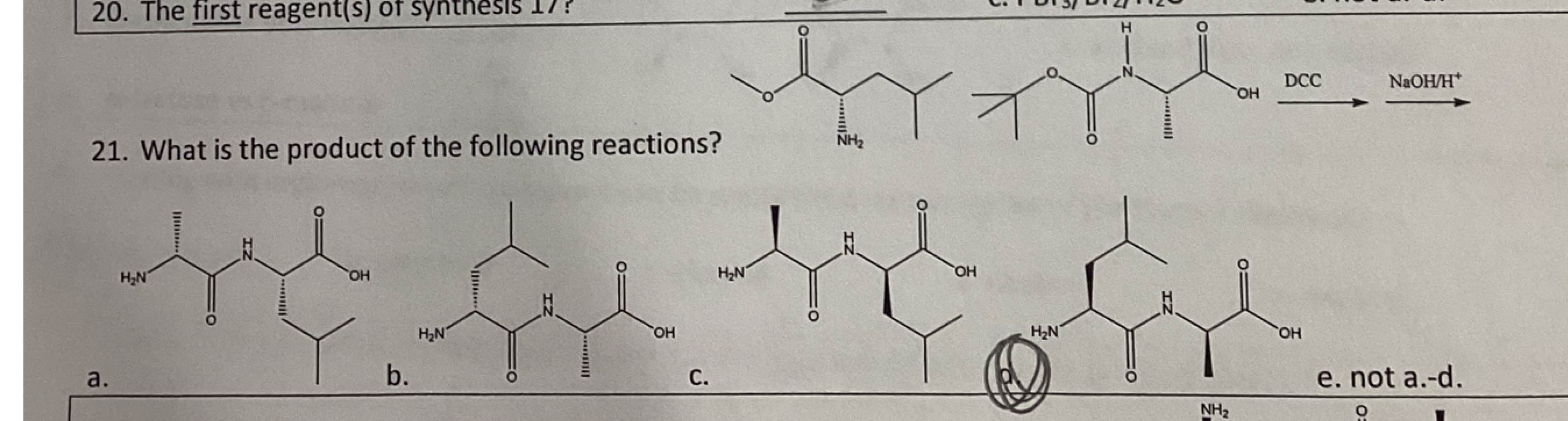 Solved 21. What is the product of the following reactions? | Chegg.com