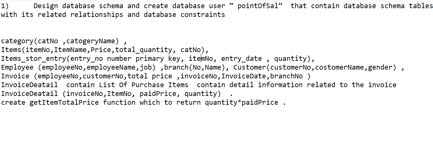 Solved i want to design the following database schema with | Chegg.com