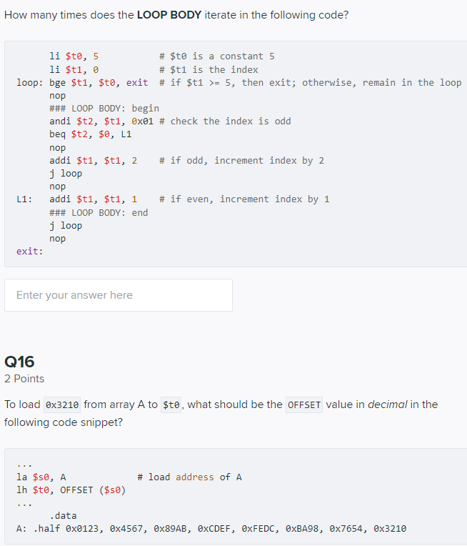 Solved How many times does the LOOP BODY iterate in the | Chegg.com