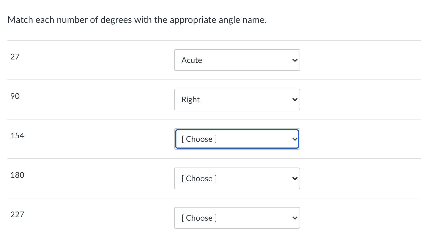 Solved Match each number of degrees with the appropriate | Chegg.com