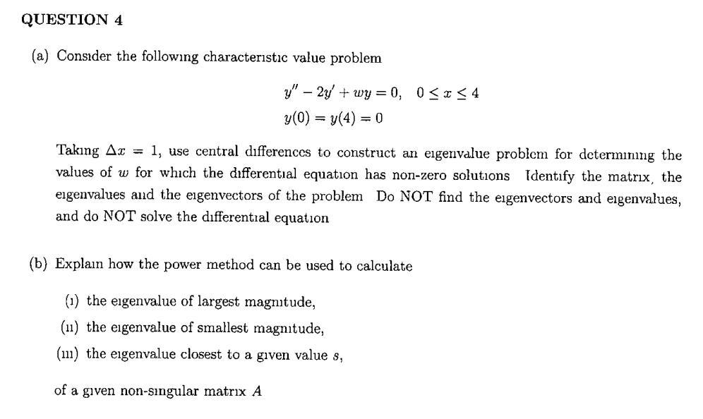 (a) Consider the following characteristic value | Chegg.com