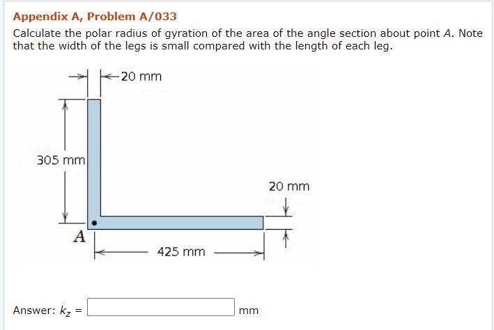 Solved Appendix A, Problem A/033 Calculate the polar radius | Chegg.com