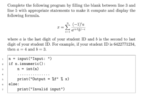 Solved Complete the following program by filling the blank | Chegg.com